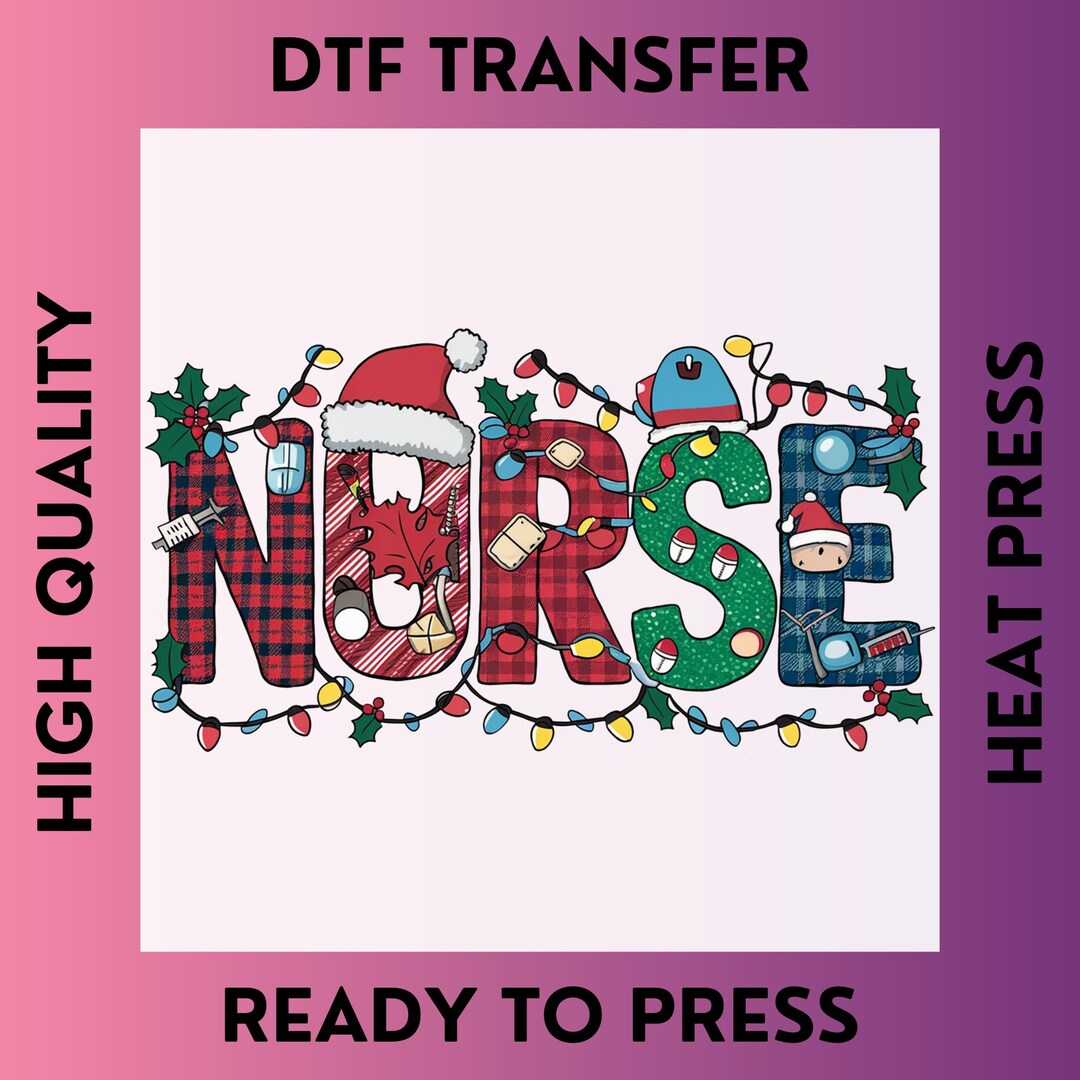 Funny Christmas Nurse DTF Transfer - Holiday Heat Press Design - Etsy