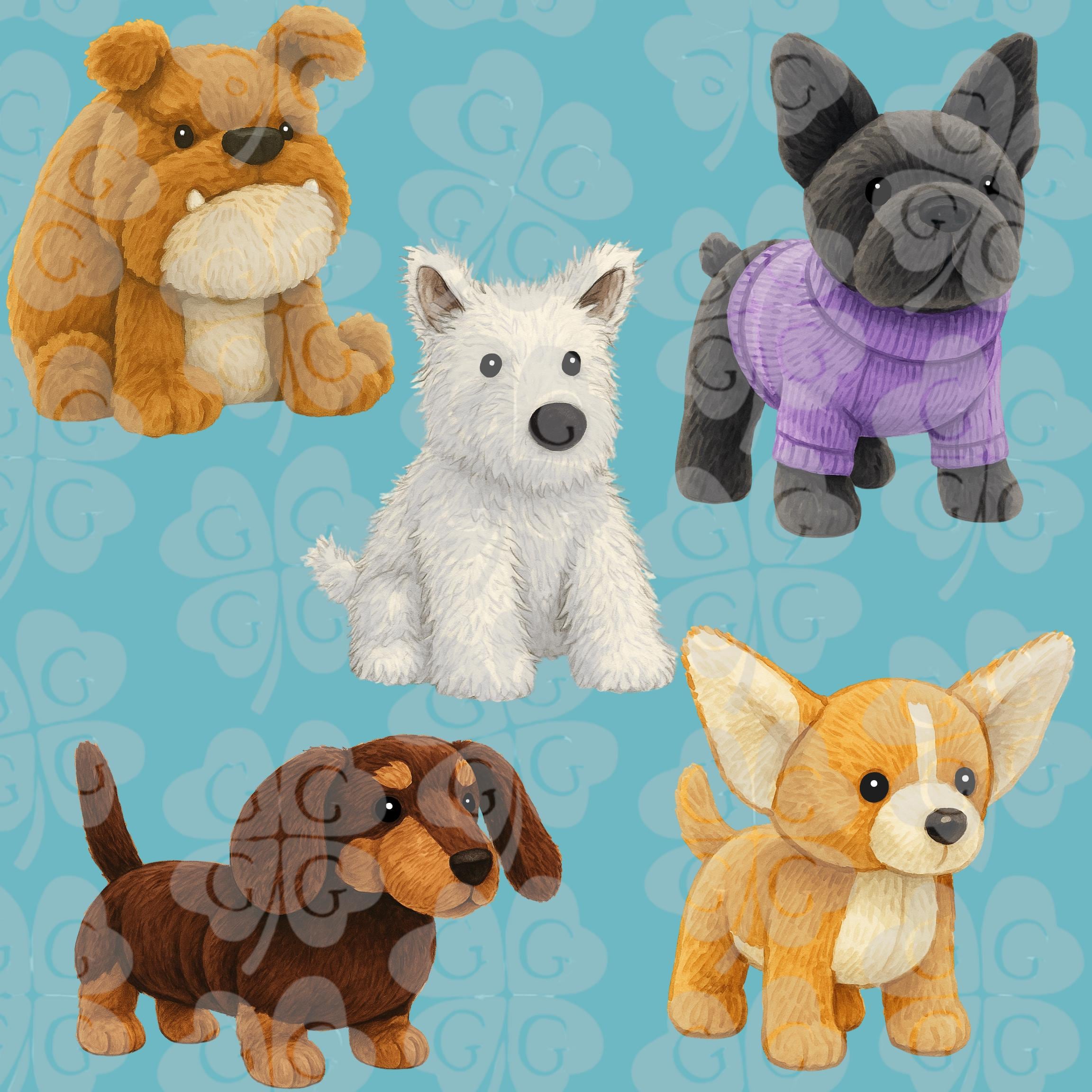 Jellycat Dog's Digital Art | 16 PNG Images - Etsy