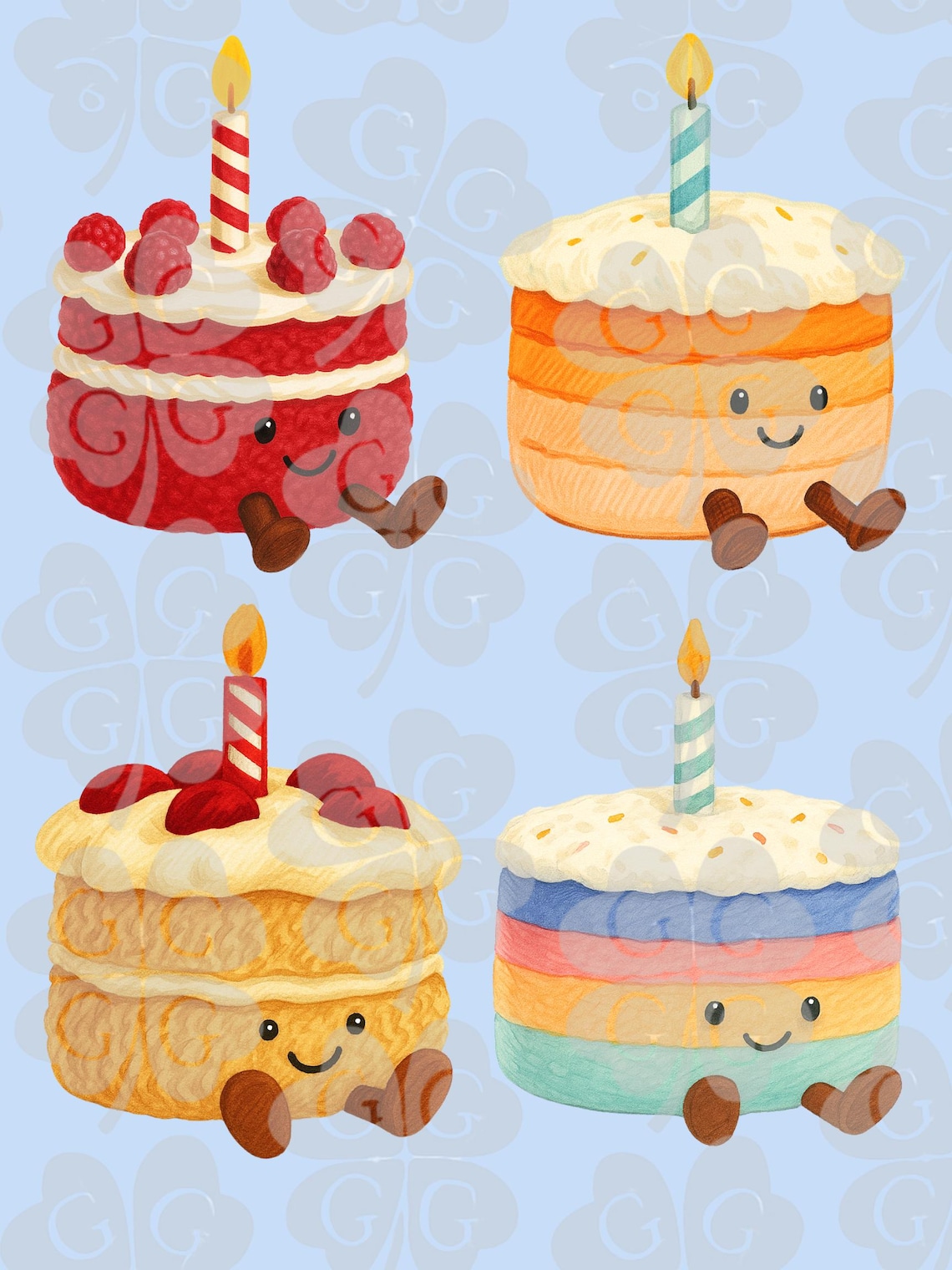 Jellycat Clipart Drawing Images, Birthday Edition | 5 PNG - Etsy