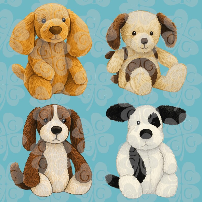 Jellycat Dog's Digital Art | 16 PNG Images - Etsy
