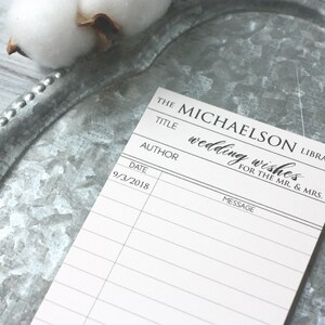 Personalized - Wedding Wishes Library Card - Literary Wedding - Library ...