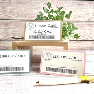 OPTION 3: Literary Wedding - Library Membership Card Placecard - Table ...