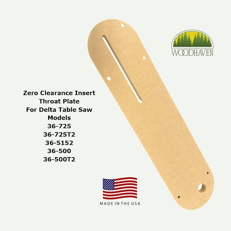 Zero Clearance Throat Plate Delta 36-750 - Etsy