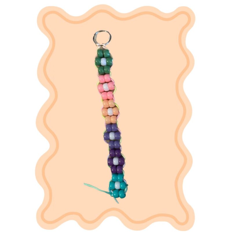 Flower Pony Bead Keychain - Etsy