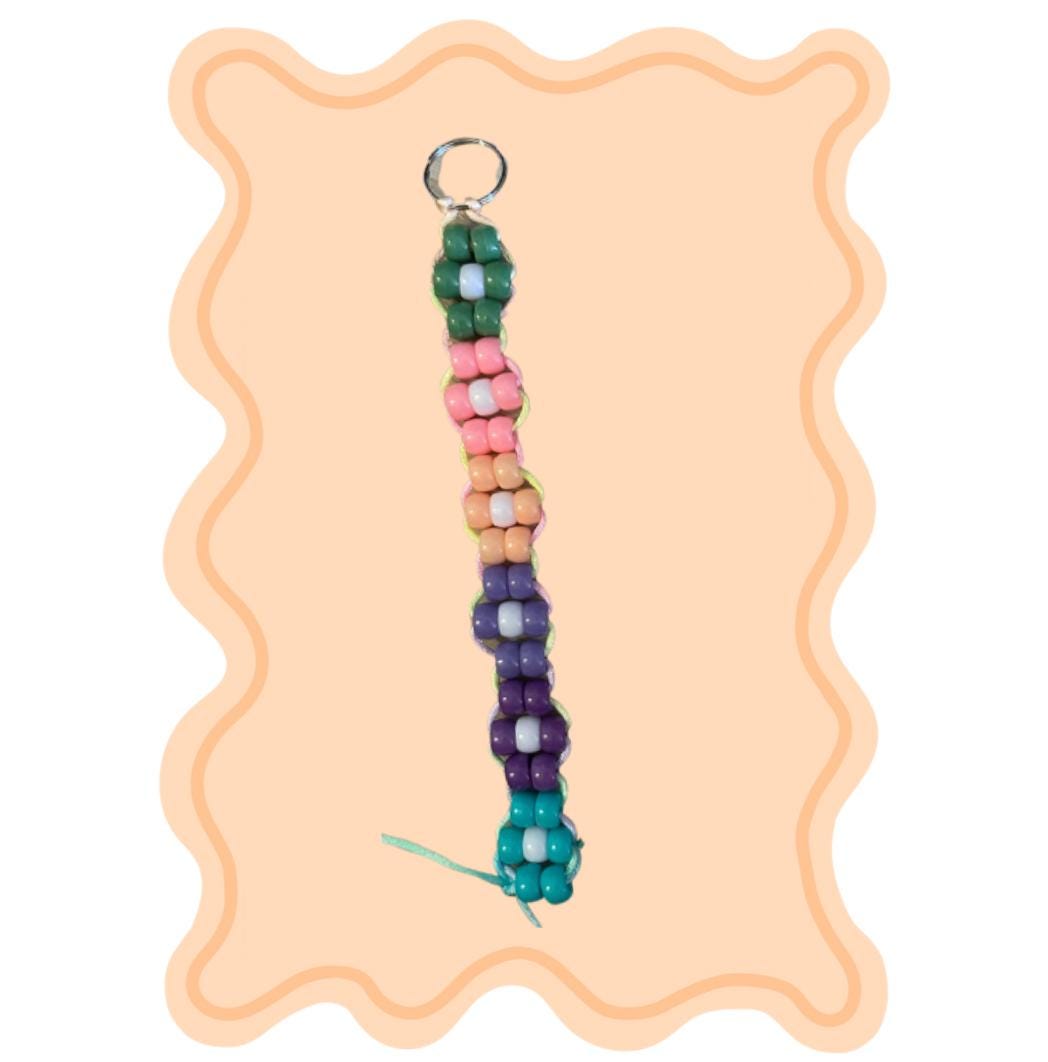 Flower Pony Bead Keychain - Etsy