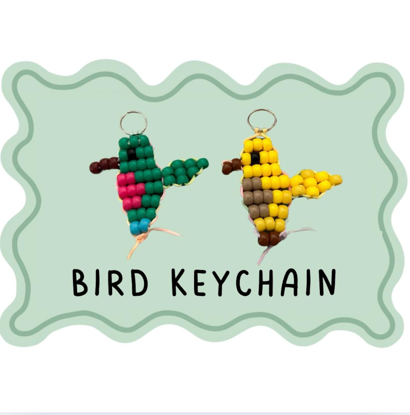 Bird Pony Bead Keychain - Etsy