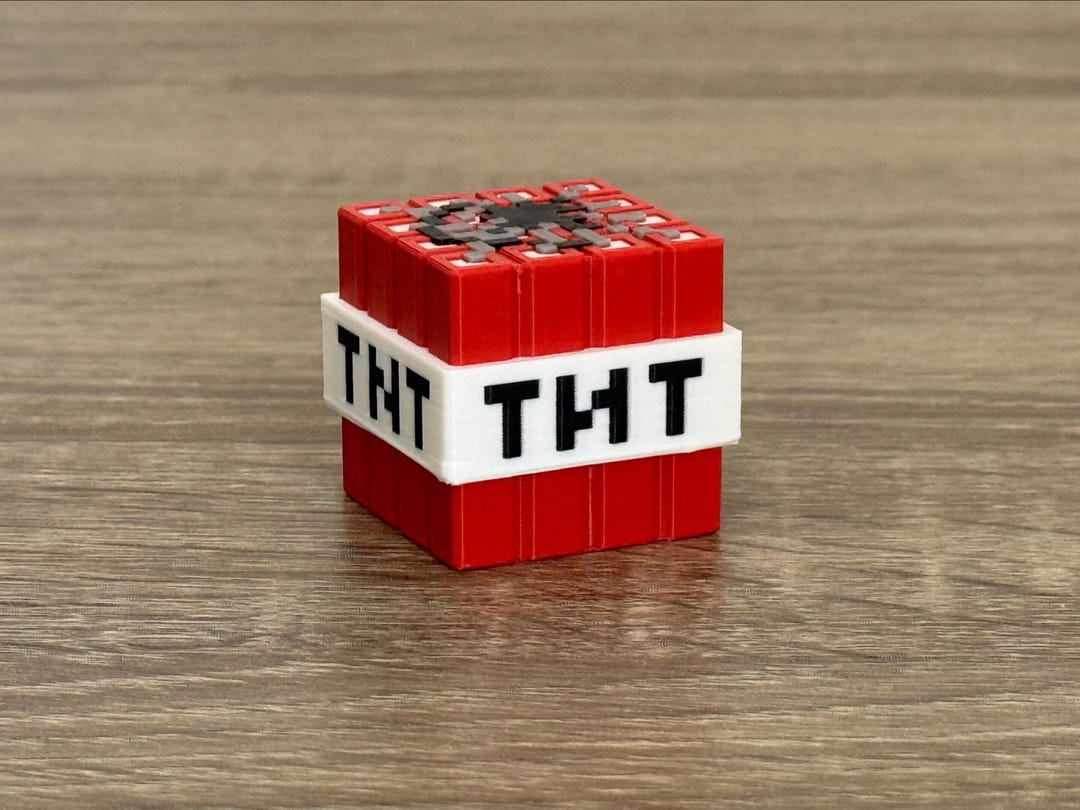 Articulated TNT Block Cube | 3D Printed Pixel Style Desk Toy | Gamer ...