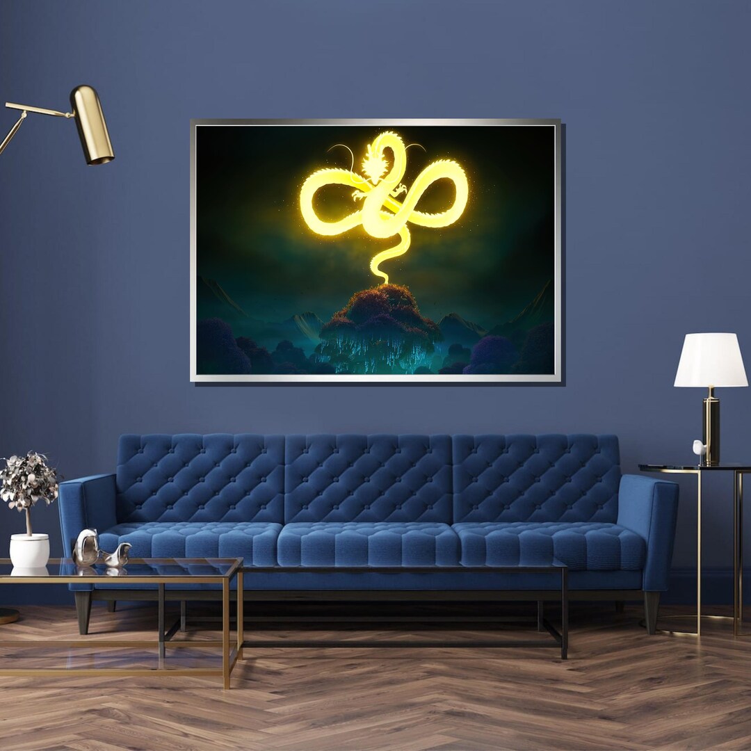 Dragon Ball Z Shenron Anime Poster - DBZ Wish Dragon Wall Art Print ...
