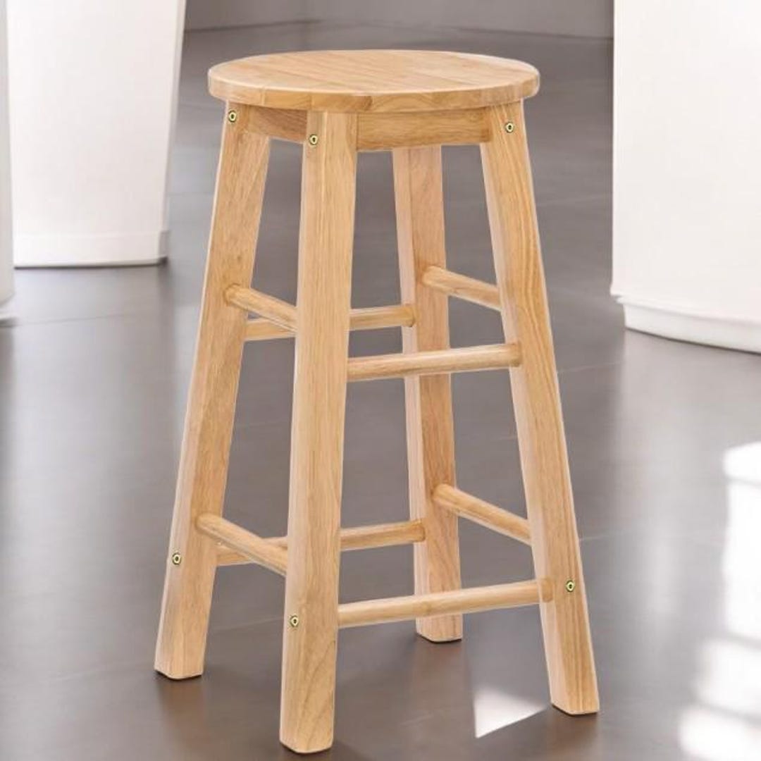 Solid Wood Bar Stool – Modern Kitchen Counter Stool (60cm) - Etsy