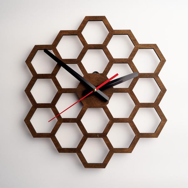 Hexagon Clock - Etsy New Zealand