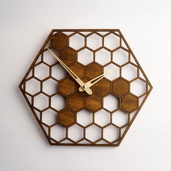 Hexagon Clock - Etsy New Zealand