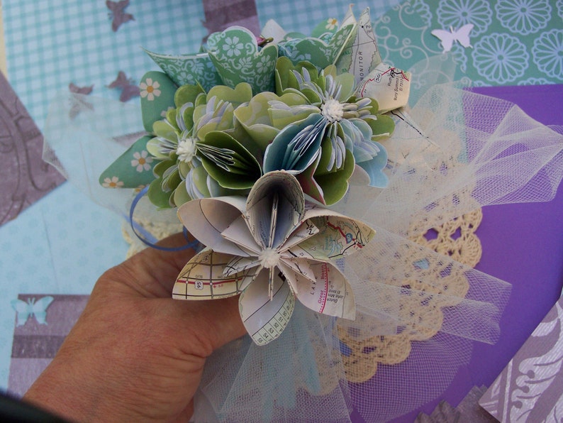 Origami Flower Girl or Toss Bouquet Six Customized Flowers - Etsy