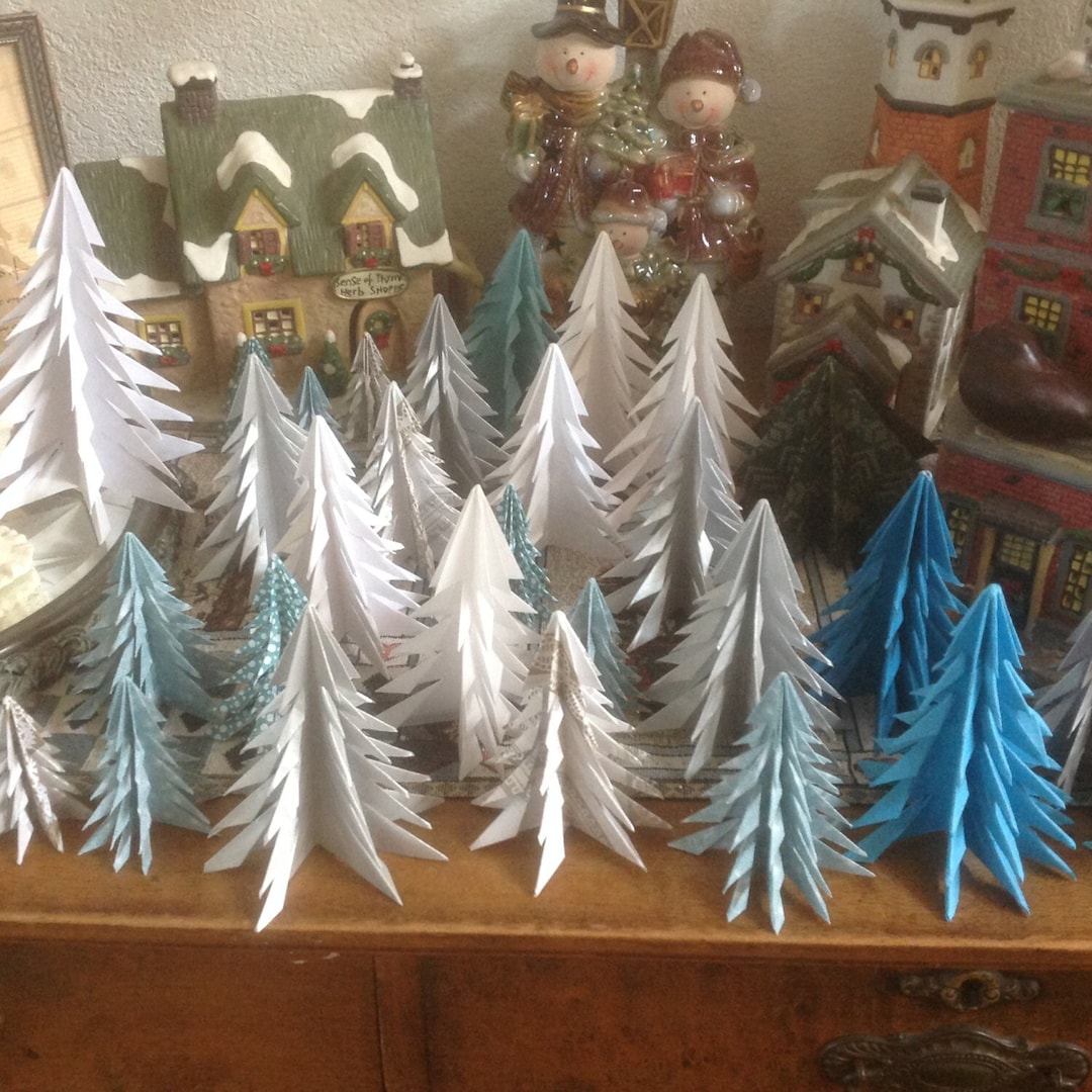 Origami Paper Trees: 8 Centerpiece Decorations, Custom Colors - Etsy