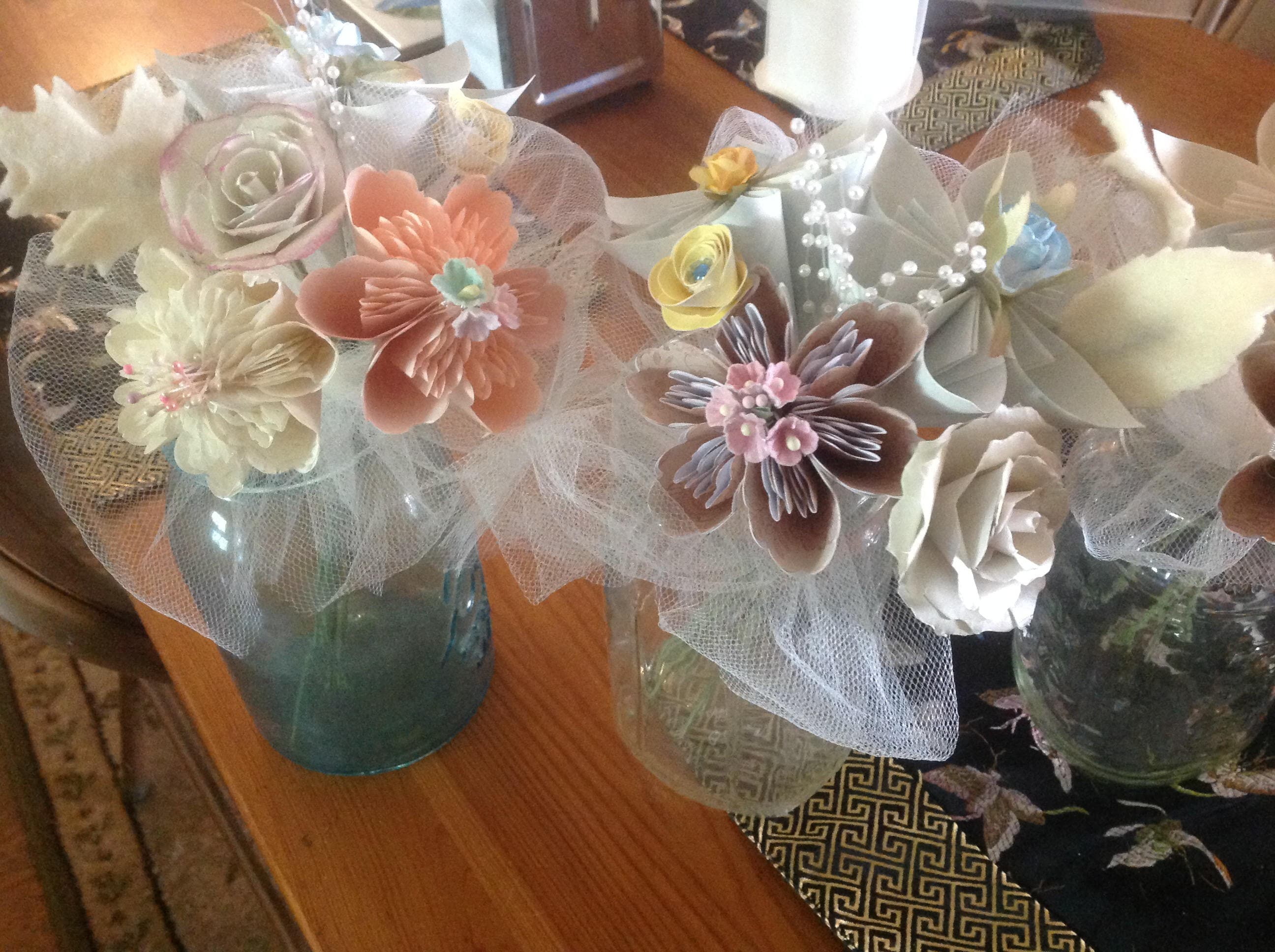 Origami Paper Flower Mason Jar Arrangement | Etsy