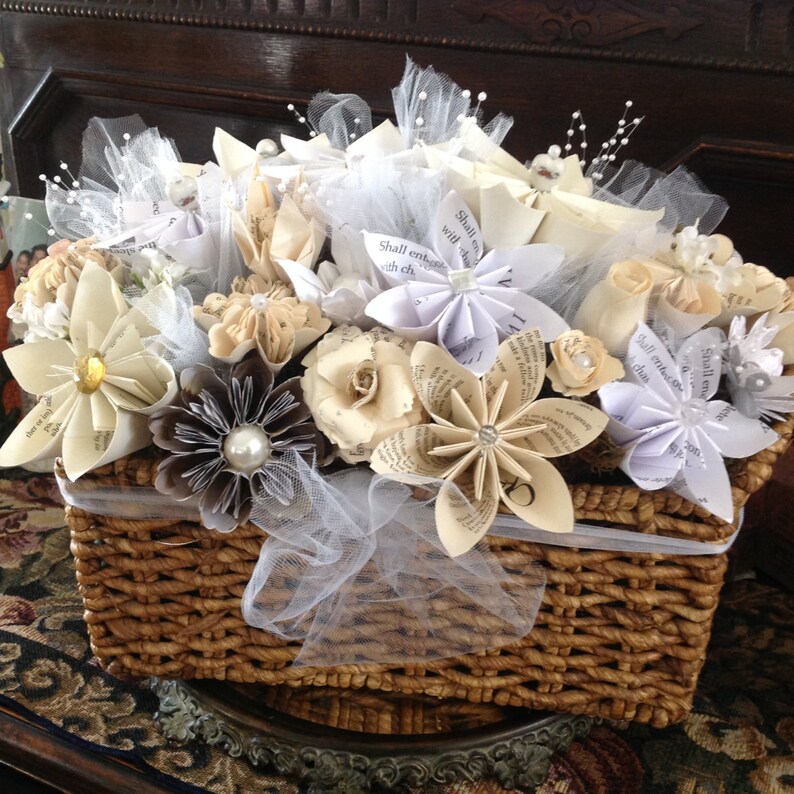 20 Origami Sheet Music Book Page or Map Flower Centerpiece - Etsy