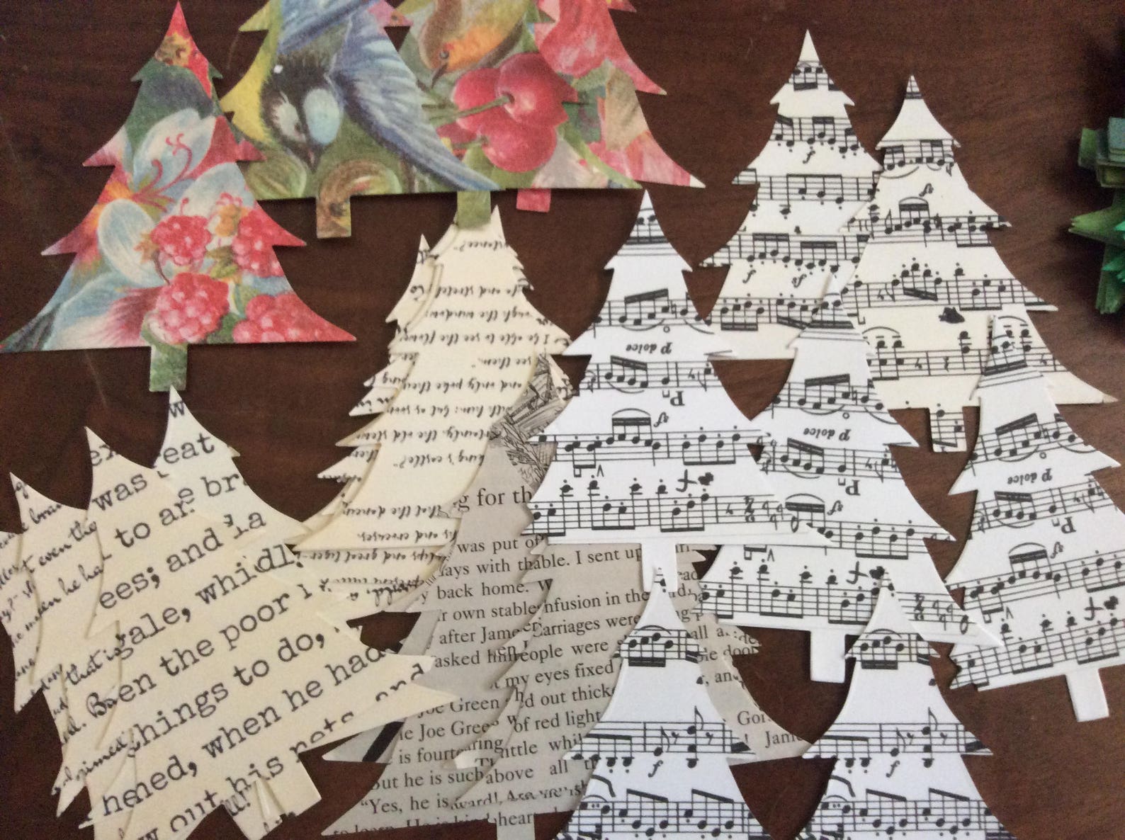 30 Sheet Music Book Page or Map Trees Stars or Hearts 4 - Etsy