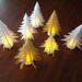 Miniature Origami Trees With Battery Candles Miniature Gold and White 7 ...