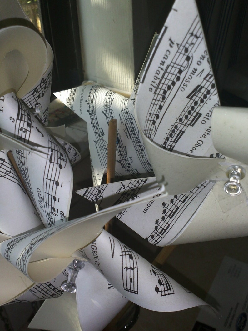 Vintage Sheet Music Pinwheels Package Includes 12 - Etsy