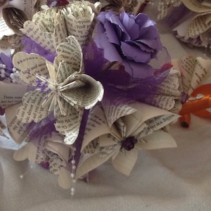 Origami Paper Flower Book Page Bouquet Customized With 8 Handmade ...