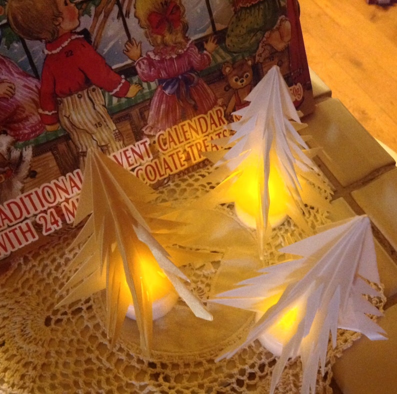 Origami Trees and Candles 4 Included - Etsy