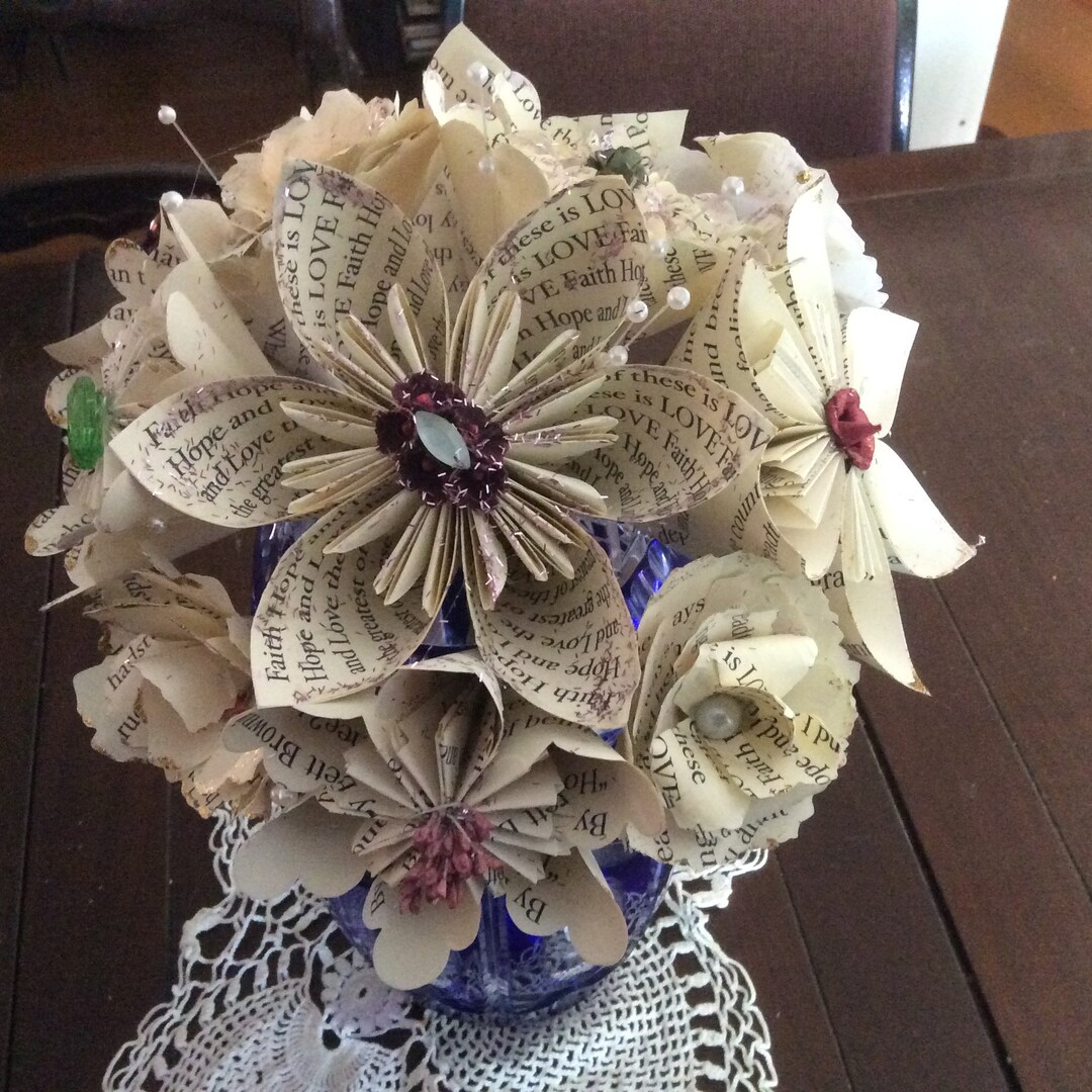 Love Poem Origami Flower Bouquet - Etsy