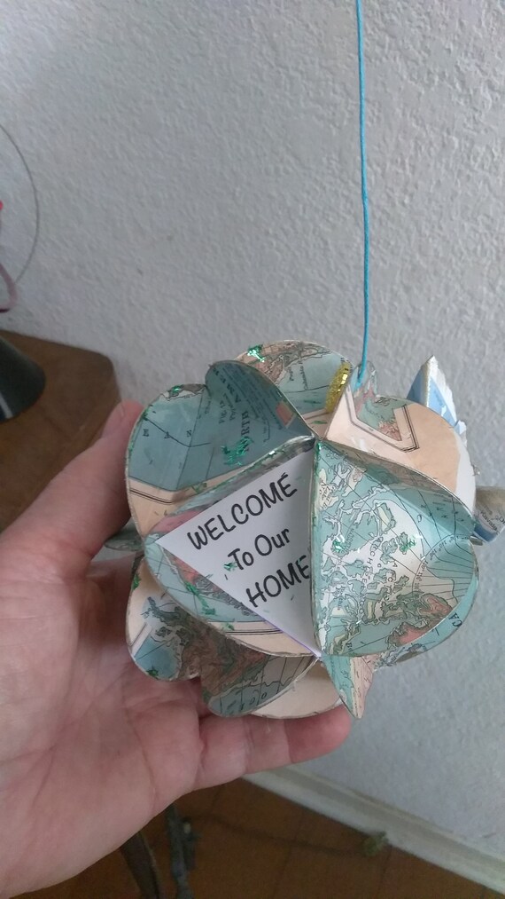 Origami Map Paper Sculpture May be customized for map choice | Etsy