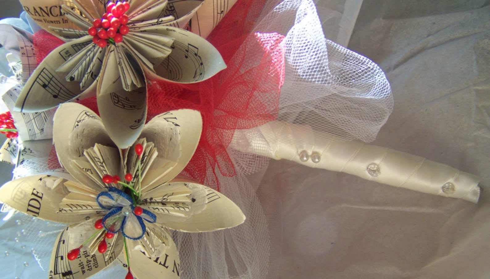 Wedding Bouquet With Military Theme Includes 8 Sheet Music | Etsy