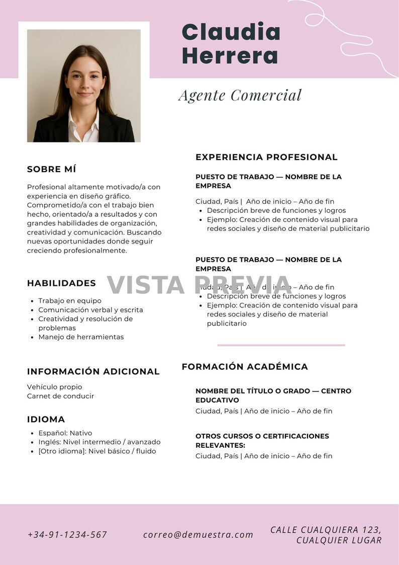 Editable Canva CV Template | Professional Minimalist Design | Modern ...