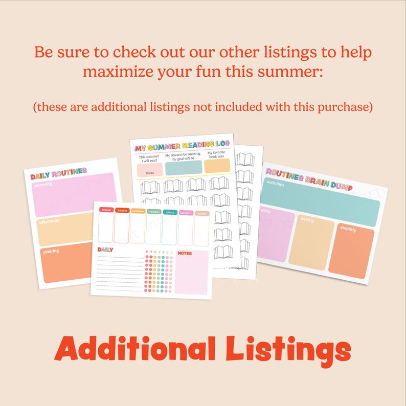 2026 Summer Bucket List & Calendars Printable | Daily Weekly Monthly ...