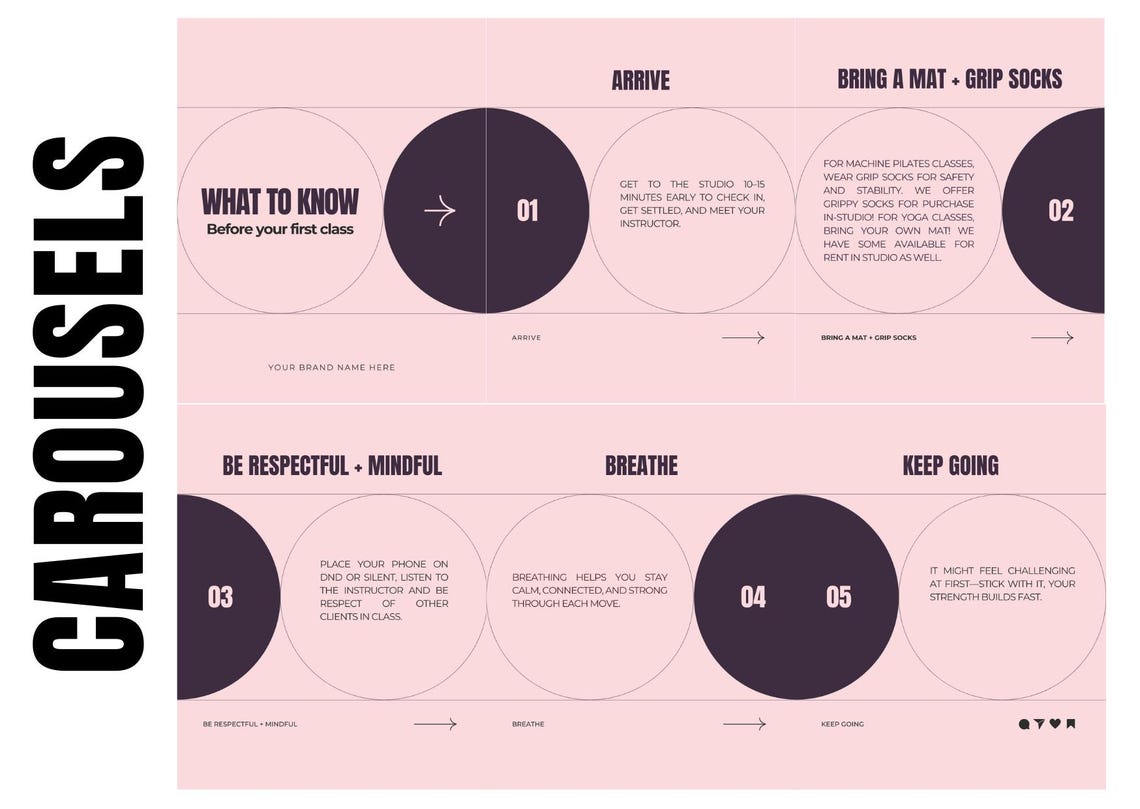 Creative Instagram Templates Bundle for Instructors and Studios | 40 ...
