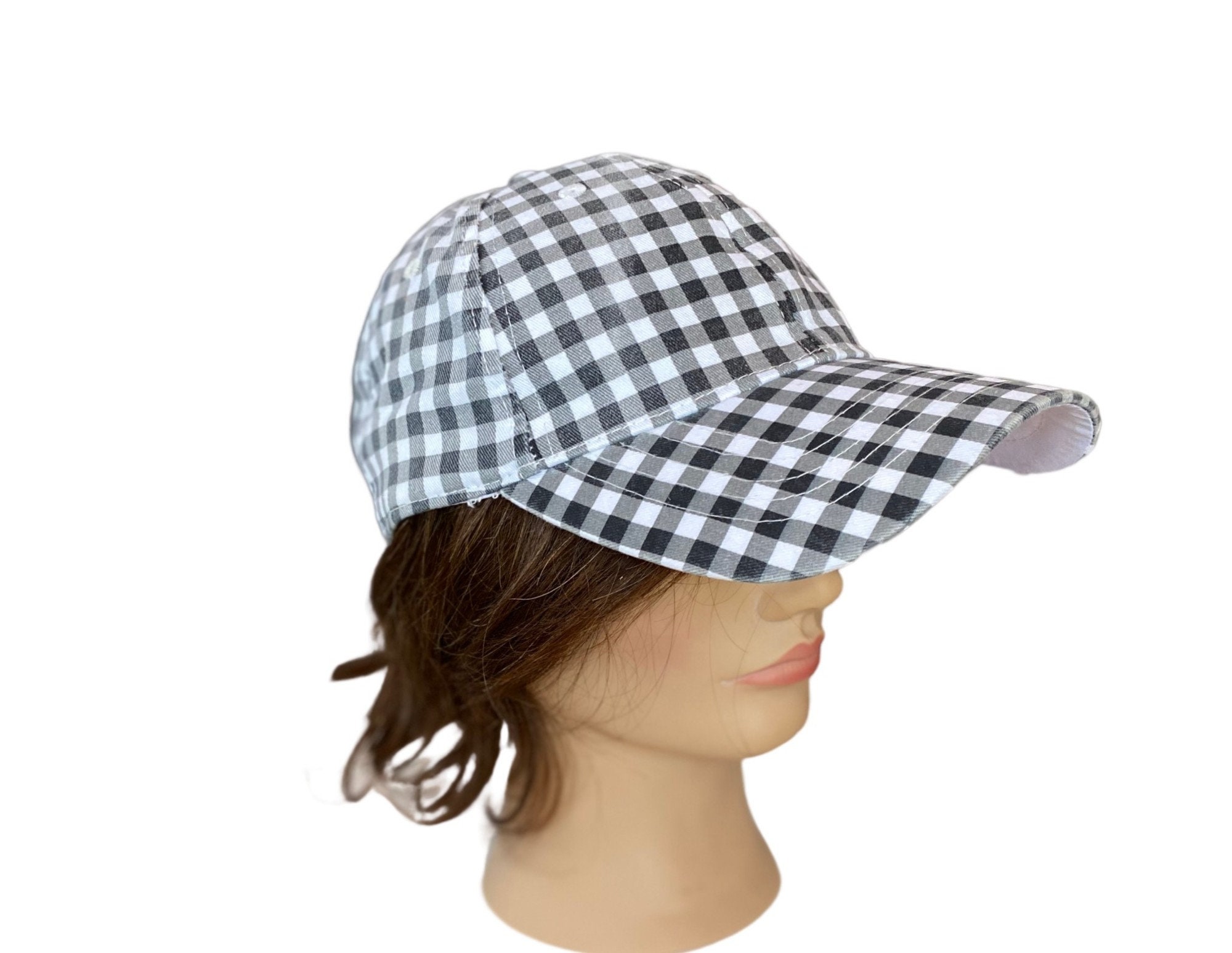 Womens Embellished Gingham Checked Hat | Etsy