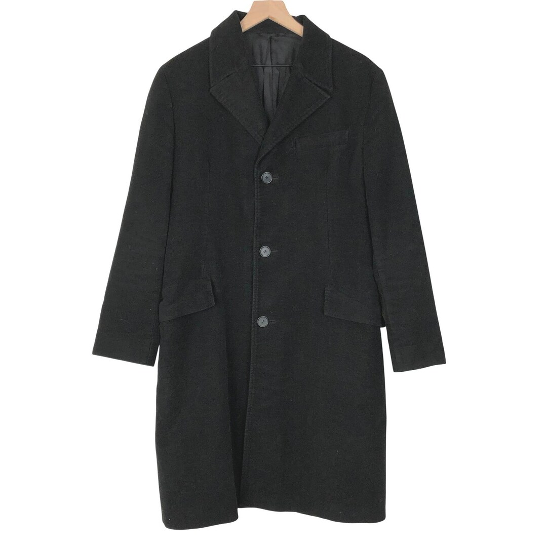 VTG MEXX 100% Cotton Velvet Overcoat Men's Sz 48 Black Classic Lined ...