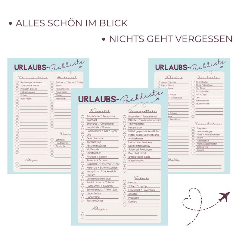 Holiday Packing List PDF, Travel Preparation List, Holiday Checklist ...