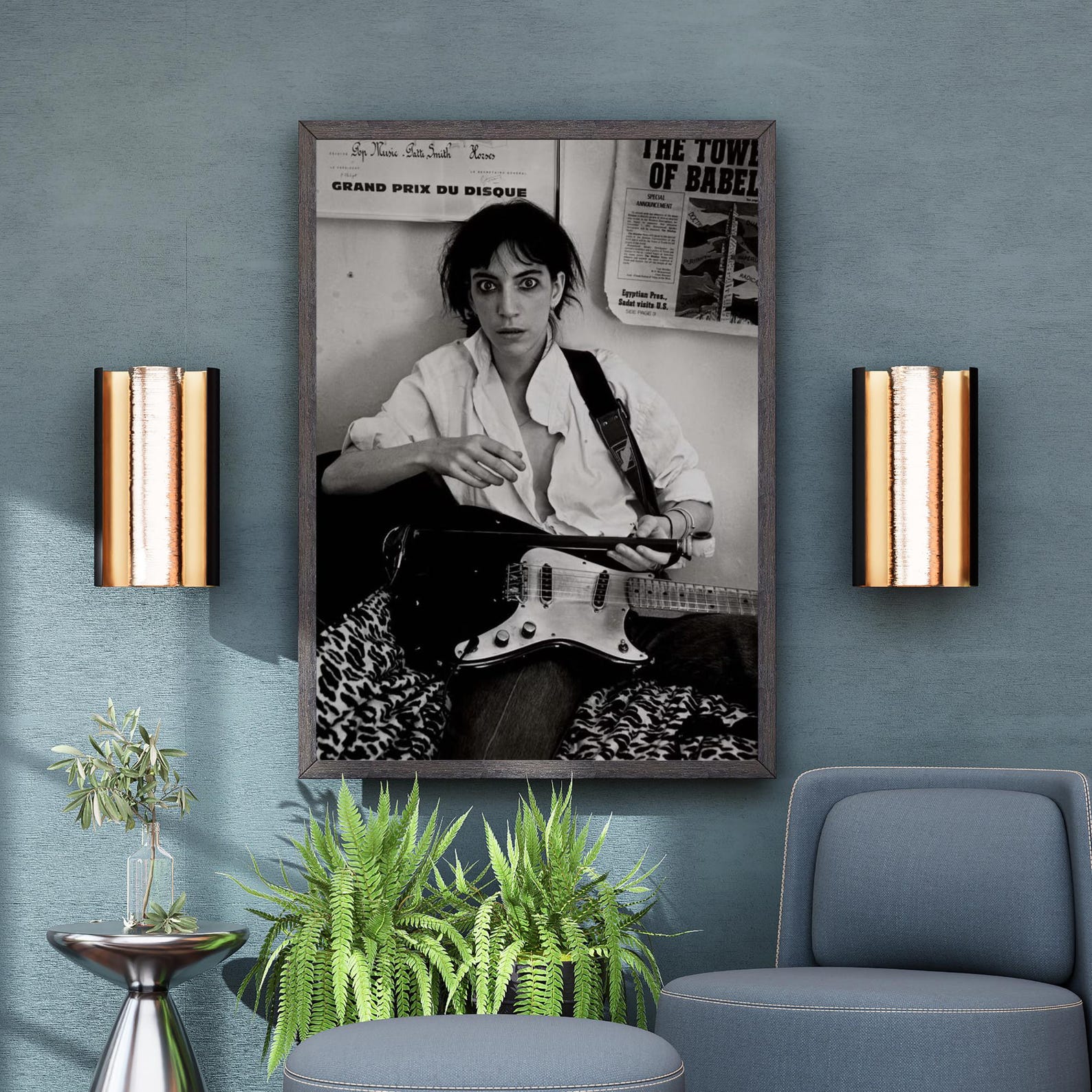 Patti Smith Poster, Punk Icon Wall Art, Black and White Music Print ...