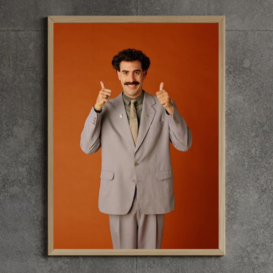 Borat Poster, Comedy Movie Wall Art, Iconic Character Print, Funny ...