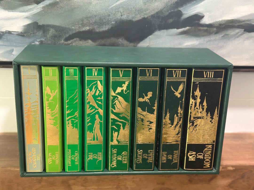 Throne of Glass Series - Gold Sprayed Edges, Gold Bookmarks, Custom End ...