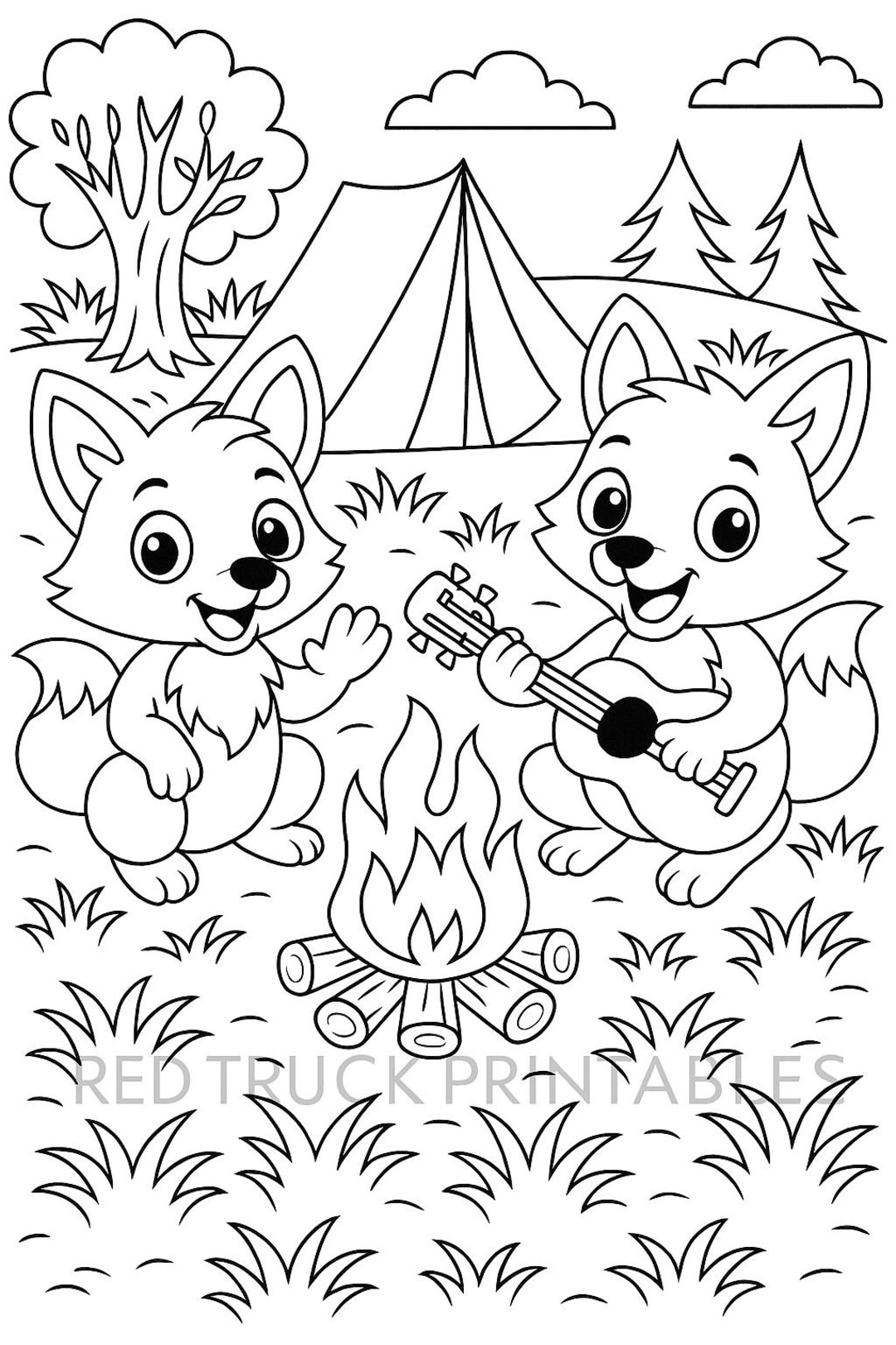 Furry Forest Friends Coloring Pages ~ Printable PDF Coloring Book ...
