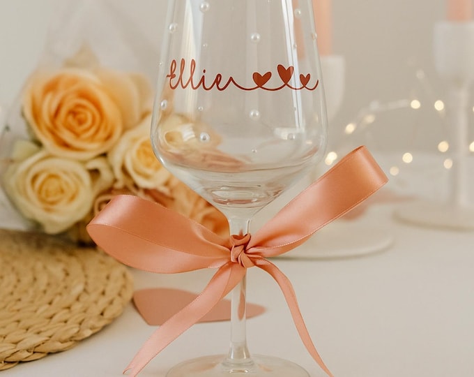 Pink Heart Longdrink Glass With Gold Rim, Coquette, Aesthetic, Handmade ...