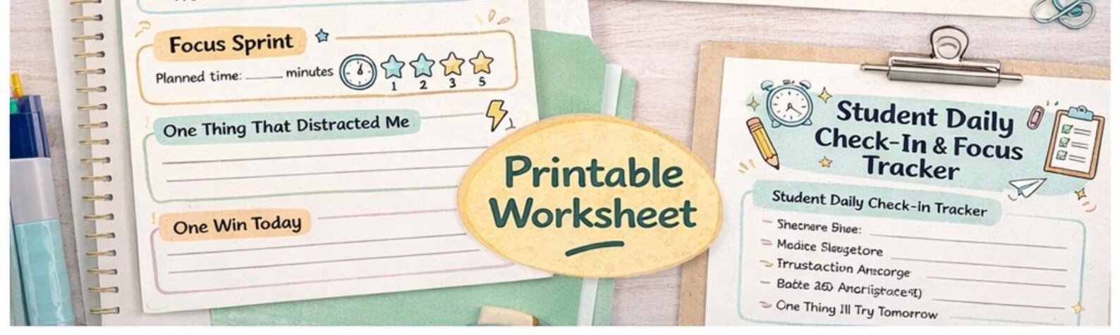 Student Daily Check-in & Focus Tracker | SEL Worksheet | ADHD | Autism ...