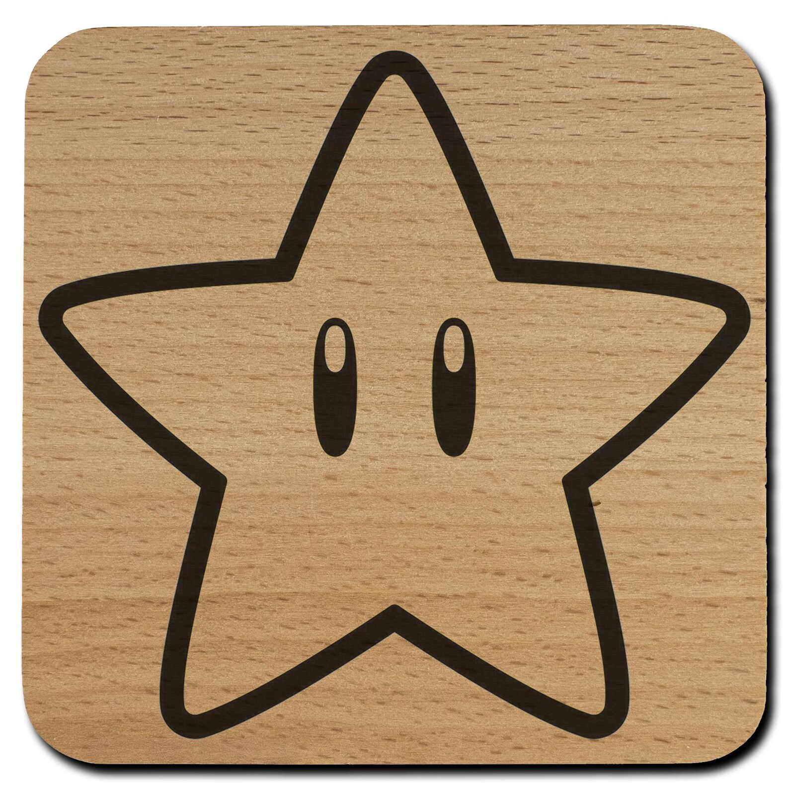 Super Mario Power Ups - Engraved Wooden Coaster - Etsy