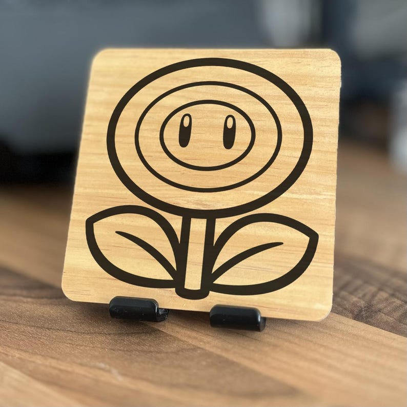 Super Mario Power Ups - Engraved Wooden Coaster - Etsy