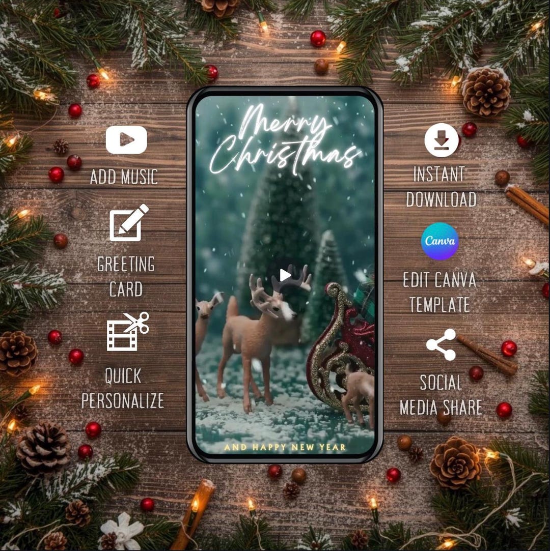 Special Animated Christmas Card: Theatrical Canva Video Template ...