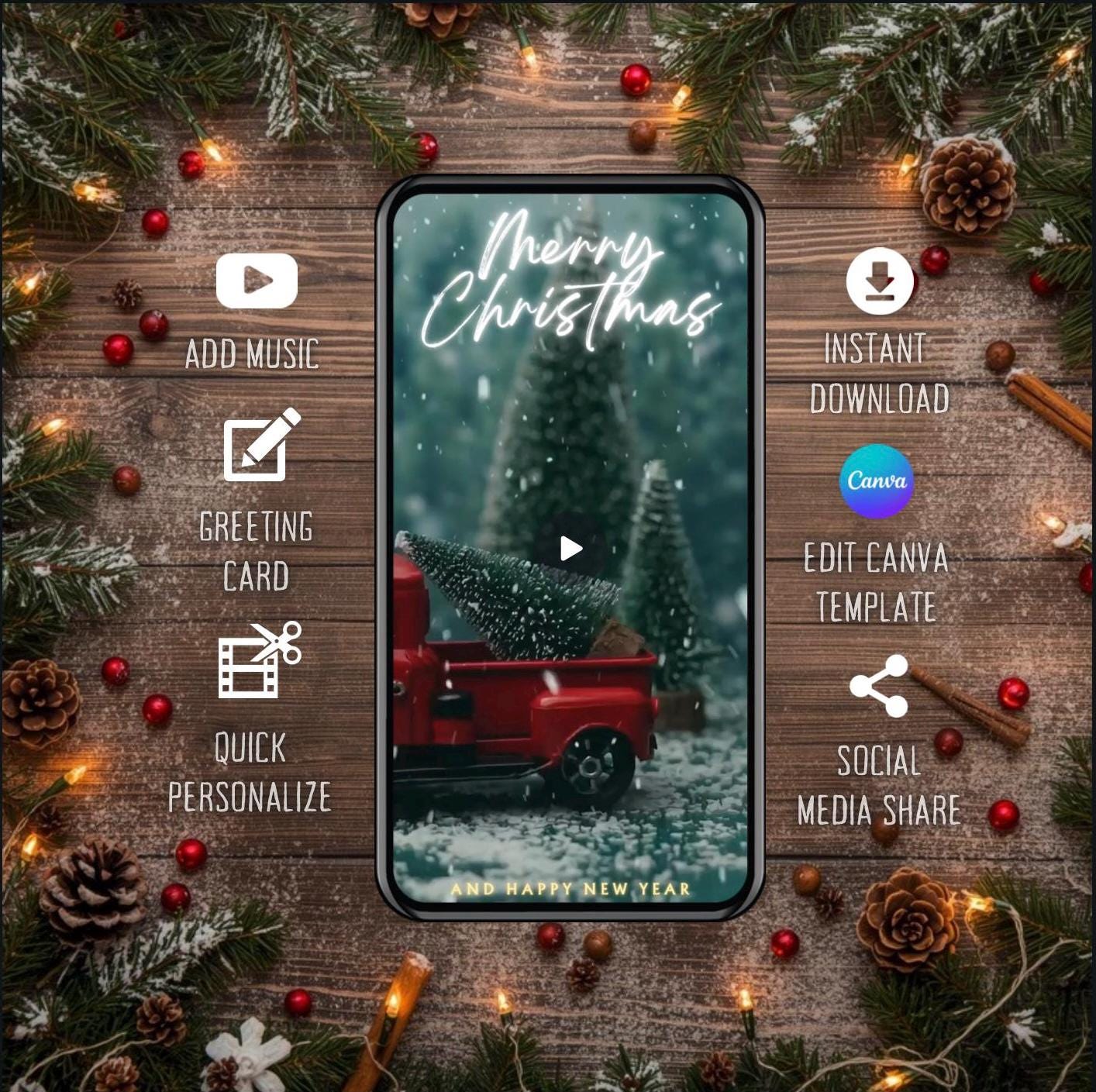 Special Animated Christmas Card: Theatrical Canva Video Template ...