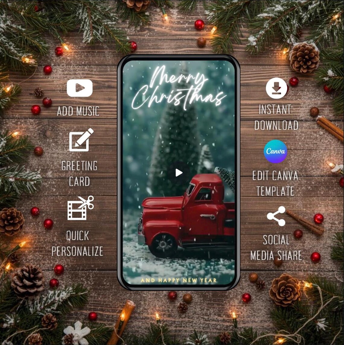 Special Animated Christmas Card: Theatrical Canva Video Template ...