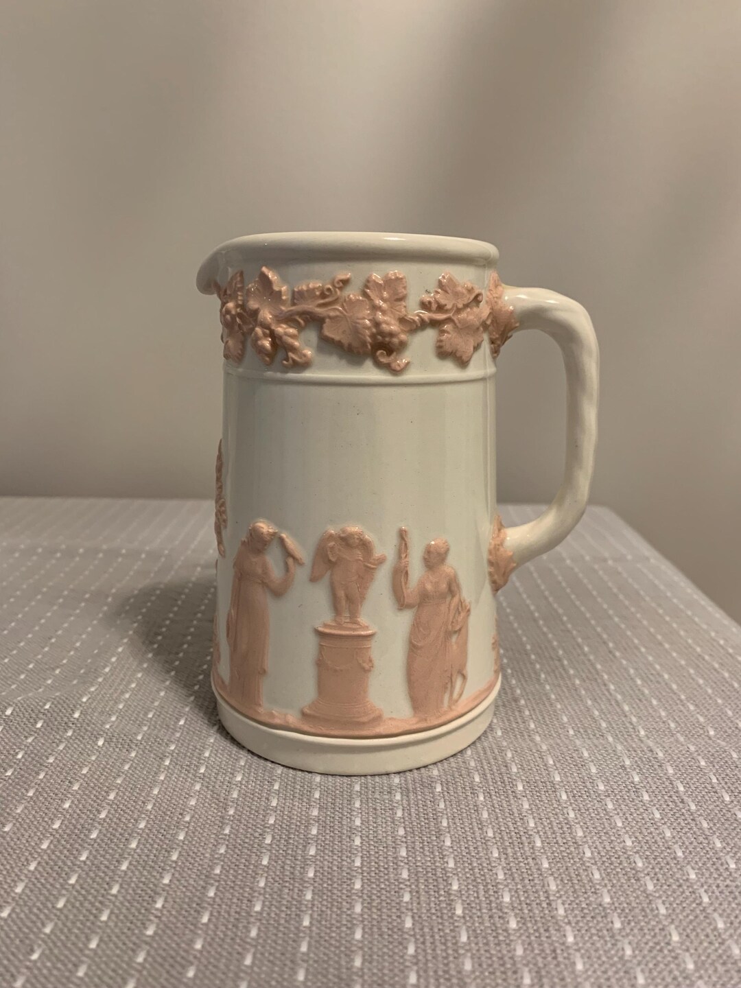 Vintage Wedgwood Queensware Small Jug - Pink and Cream Pitcher/creamer ...