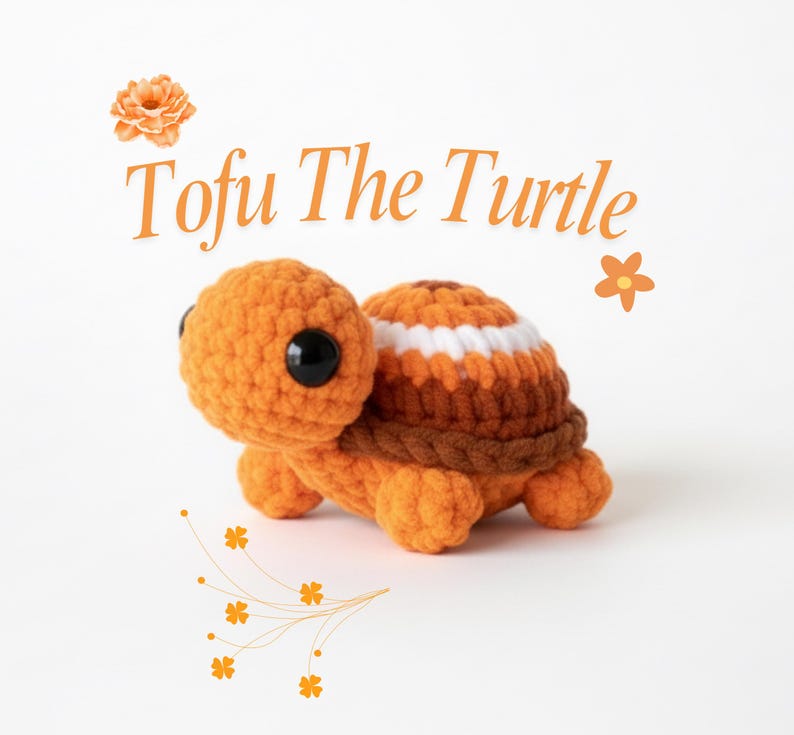 Tofu the Turtle Crochet Pattern, No Sew Pocket Turtle, Amigurumi Toy ...