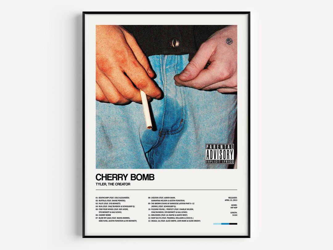 Cherry Bomb Poster, Tyler the Creator, Minimalist Album Poster, Music ...