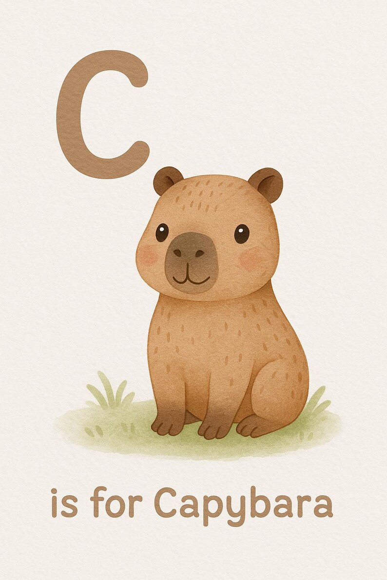Capybara Nursery Poster - Etsy
