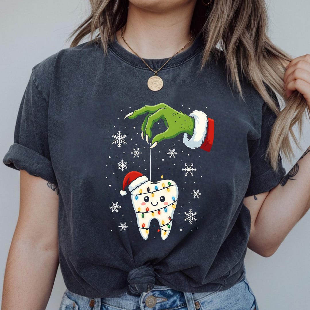 Christmas Tooth Fairy PNG SVG, Cute Tooth Lights Design, Dentist ...
