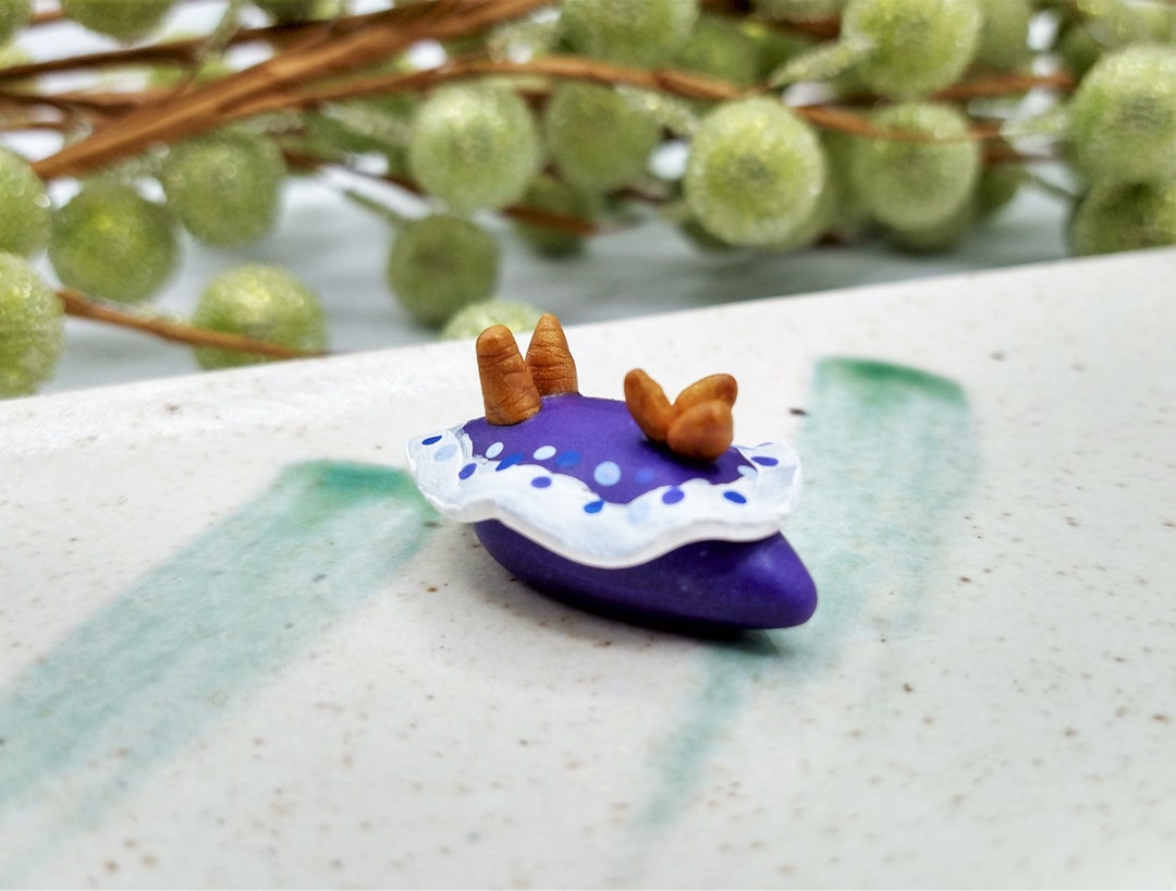 Nudibranch Purple Sea Slug Tiny Chibi Polymer Clay Charm - Etsy